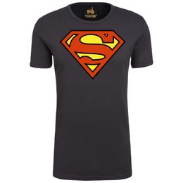 logoshirt T-Shirt 'Superman Logo' Damen Gr&ouml;&szlig;e XS grau