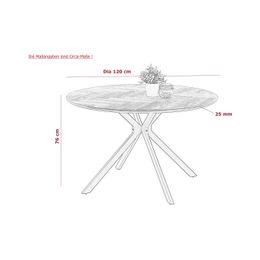Tchibo - Hela Esstisch &raquo;Petra&laquo; - 1x5,5x128cm - hellgrau -