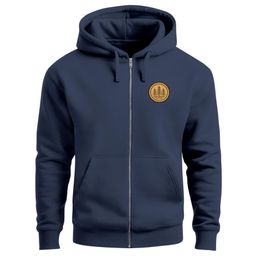 Neverless Sweatjacke 'B&auml;ume Badge' Herren Gr&ouml;&szlig;e M navy
