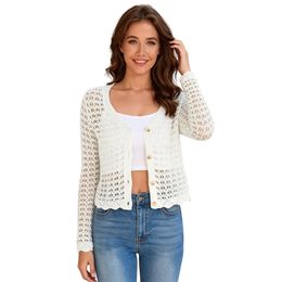 Kojooin Strickjacke Damen Gr&ouml;&szlig;e S wei&szlig;