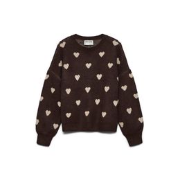 V&eacute;ro Moda VERO MODA Sweater 'AWHeart' female size XS Beige / Dark brown