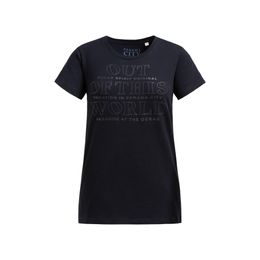 SOCCX T-Shirt Rundhals mit Rubber Print Damen Gr&ouml;&szlig;e L blau