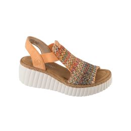 Rieker Sandale Damen Gr&ouml;&szlig;e 43 azur / karamell / schoko / oliv