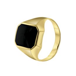 Lucardi Ring 'Klassisch' Herren Gr&ouml;&szlig;e 69 gold / schwarz