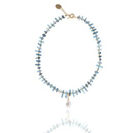 The Gem Stories Jewelry Kette 'Turquoise Branch Necklace with Eye Element' Damen Gr&ouml;&szlig;e 50 / 55cm t&uuml;rkis