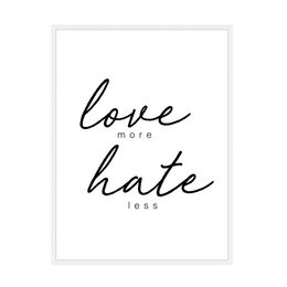 Liv Corday Bild 'Love More' Herren Gr&ouml;&szlig;e 60x80 schwarz / wei&szlig;
