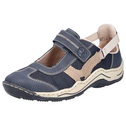 Rieker Slip On Damen Gr&ouml;&szlig;e 36 beige / dunkelblau Sommerschuhe