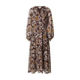 s.Oliver Shirt Dress female size 32 Cognac / Dark brown / White