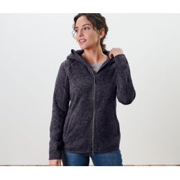 Tchibo - Kapuzen-Strickfleecejacke - Damen - Gr. S - dunkelblau