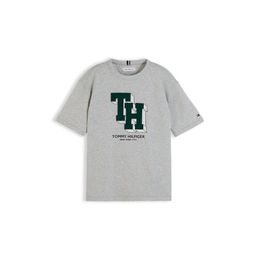 Tommy Hilfiger T-Shirt Jungen Gr&ouml;&szlig;e 140 graumeliert / wei&szlig;