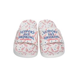 King Kerosin Pantolette 'Support Day Drinking' Herren Gr&ouml;&szlig;e 45 wei&szlig;