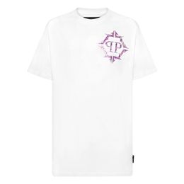 Philipp Plein T-Shirt Herren Gr&ouml;&szlig;e XL lila / silber / wei&szlig;