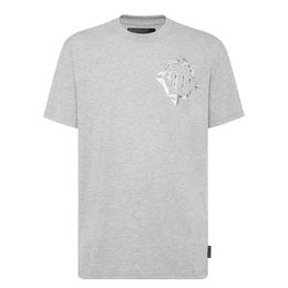 Philipp Plein T-Shirt Herren Gr&ouml;&szlig;e XL hellgrau / wei&szlig;