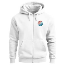 Neverless Sweatjacke 'Vintage Sunrise' Herren Gr&ouml;&szlig;e XS wei&szlig;