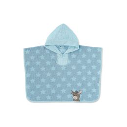 Sterntaler Poncho 'Emmi' M&auml;dchen Gr&ouml;&szlig;e 50/92 beige / rauchblau / hellblau / braun