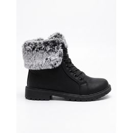 TorWeit Booties 'Fluffy Lace Up Winter Boots' female size 36 Black