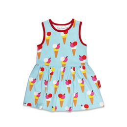 Toby tiger Kleid 'Bio-Baumwoll Kinder Sommerkleid mit Eiswaffel-Druck' M&auml;dchen Gr&ouml;&szlig;e 122 himmelblau