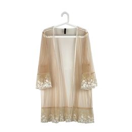 La Muel Lingerie Morgenmantel 'Morgenmantel' Damen Gr&ouml;&szlig;e S/M champagner
