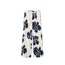Mango Pleat-Front Pants 'DOTTER' female size 42 Night blue / Off white