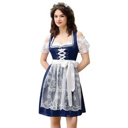 Yesfashion Dirndl Damen Gr&ouml;&szlig;e 36 blau