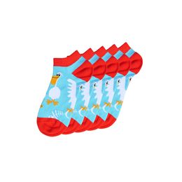 Unabux Socken Herren Gr&ouml;&szlig;e 37/39 hellblau / rot / wei&szlig;