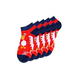 Unabux Socken Herren Gr&ouml;&szlig;e 42/46 dunkelblau / gelb / rot / wei&szlig;