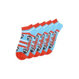 Unabux Socken Herren Gr&ouml;&szlig;e 37/39 hellblau / grau / rot