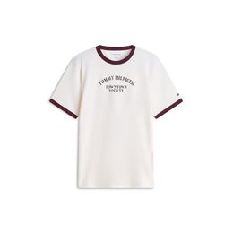 Tommy Hilfiger T-Shirt 'Ringer' Herren Gr&ouml;&szlig;e M bordeaux / wollwei&szlig;