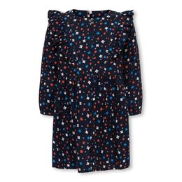 ONLY GIRLS Dress 'KMGAstrid' girl size 98 Light blue / Dark blue / Orange / White