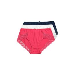 Ulla Popken Slip Damen Gr&ouml;&szlig;e L/XL nachtblau / cranberry / wei&szlig;