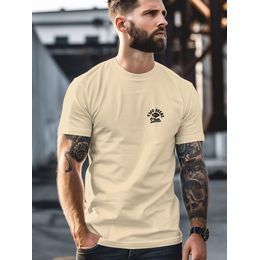 Neverless Shirt 'Two Beers only Backprint' Herren Gr&ouml;&szlig;e XL beige