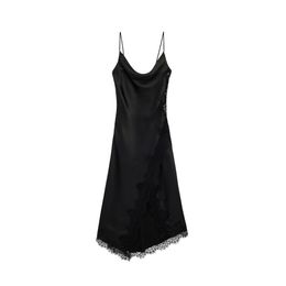 KOTON Kleid Damen Gr&ouml;&szlig;e 42 schwarz Sommerkleid