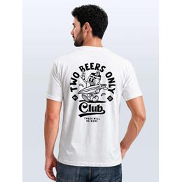 Neverless Shirt 'Two Beers only Backprint' Herren Gr&ouml;&szlig;e M wei&szlig;