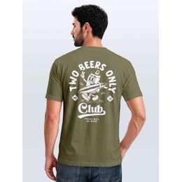 Neverless Shirt 'Two Beers only Backprint' Herren Gr&ouml;&szlig;e L gr&uuml;n