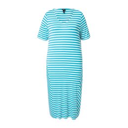 Ulla Popken Kleid Damen Gr&ouml;&szlig;e 50/52 hellblau / wei&szlig; Sommerkleid