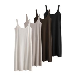 The Set Kleid 'Essentials' Damen Gr&ouml;&szlig;e 40/42 schoko / taupe / schwarz / perlwei&szlig; Sommerkleid