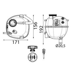 MAHLE Ausgleichsbeh&auml;lter, K&uuml;hlmittel crt162000s f&uuml;r Opel GM