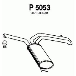 VEGAZ Endschalld&auml;mpfer os649 hinten f&uuml;r Opel NISSAN RENAULT