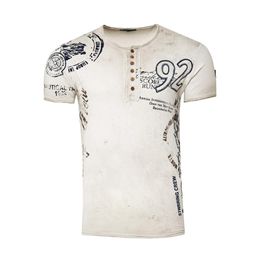 Rusty Neal T-Shirt mit Knopfleiste Herren Gr&ouml;&szlig;e XXXL beige