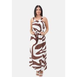Elara Kleid Damen Gr&ouml;&szlig;e 34/42 braun / wei&szlig; Sommerkleid