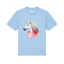 Watapparel T-Shirt ' Flash, the unicorn ' Herren Gr&ouml;&szlig;e S hellblau / mischfarben