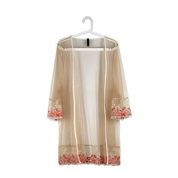 La Muel Lingerie Morgenmantel 'Morgenmantel' Damen Gr&ouml;&szlig;e S/M orangerot