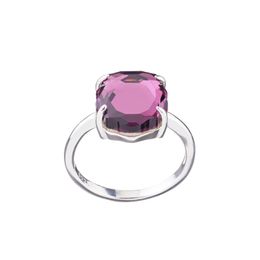 The Gem Stories Jewelry Ring 'Amethyst Baroque Ring &ndash; Rhodium - SIZE 54 (17.2 mm)' Damen Gr&ouml;&szlig;e 56 lila