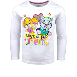 PAW PATROL Shirt 'Skye & Everest' M&auml;dchen Gr&ouml;&szlig;e 116 wei&szlig;