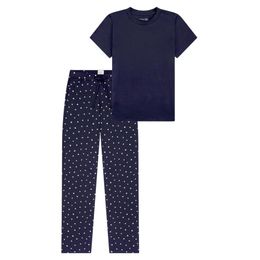 Schiesser Pajama 'Mix & Relax' female size 4XL mottled blue