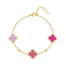 Cala Rose Armband 'SPRING CLOVER' Damen Gr&ouml;&szlig;e 16 / 20 cm pink