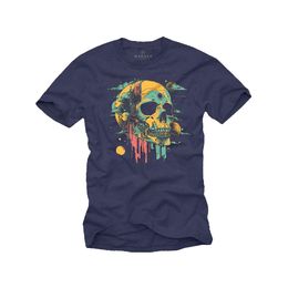 Makaya Shirt 'Head Shot Skull' Herren Gr&ouml;&szlig;e L blau