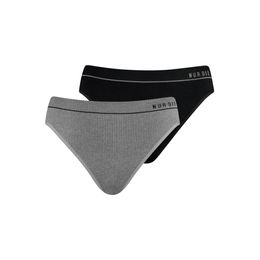 Nur Die Slip 'Retro' Damen Gr&ouml;&szlig;e L graumeliert / schwarz / wei&szlig;