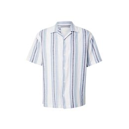 Jack & Jones JACK & JONES Button Up Shirt 'JPRCCSummer' male size L Sapphire / Light blue / White