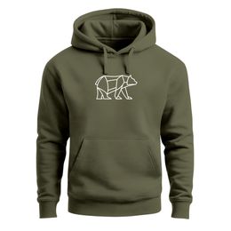 Neverless Sweatshirt 'B&auml;r Lineart Polygon' Herren Gr&ouml;&szlig;e 4XL oliv